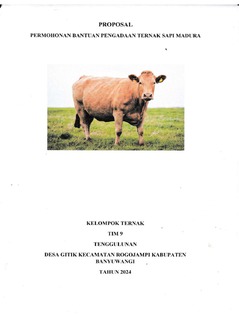 Permohonan Bantuan Pengadaan Ternak Sapi Madura | PDF