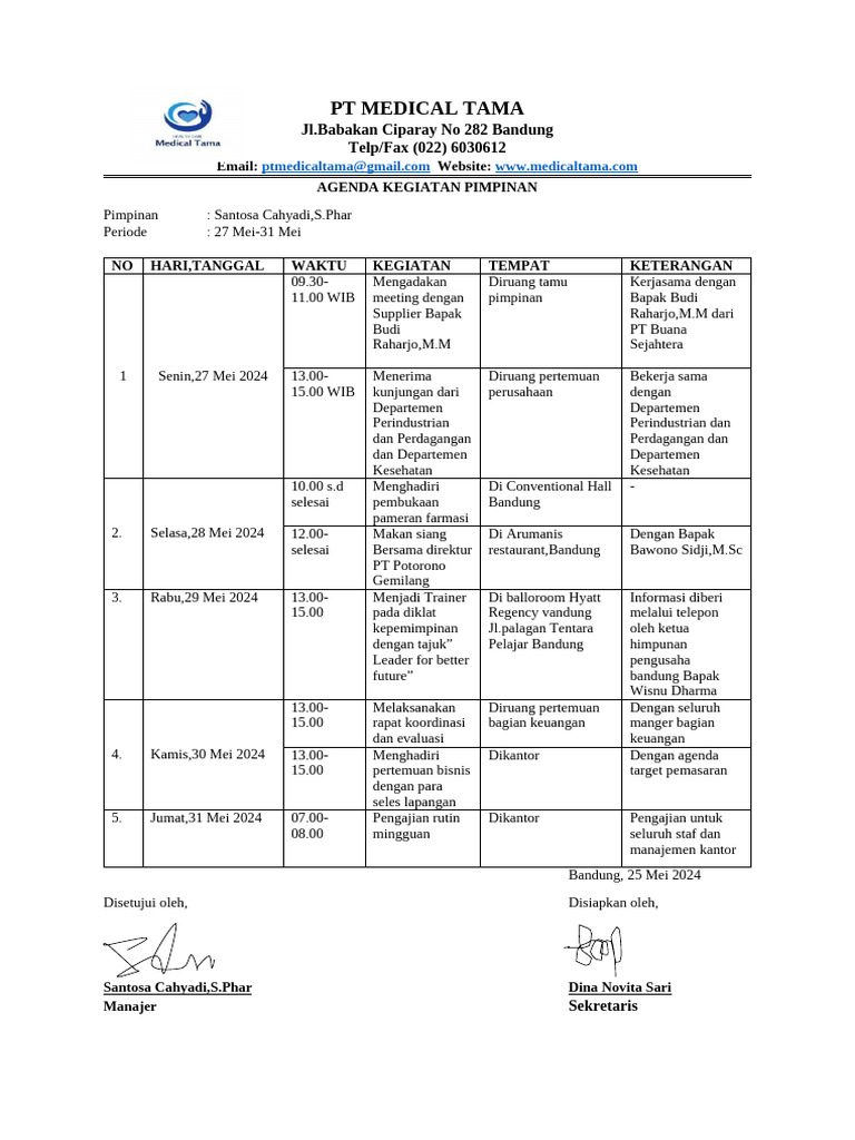 Agenda Pimpinan | PDF