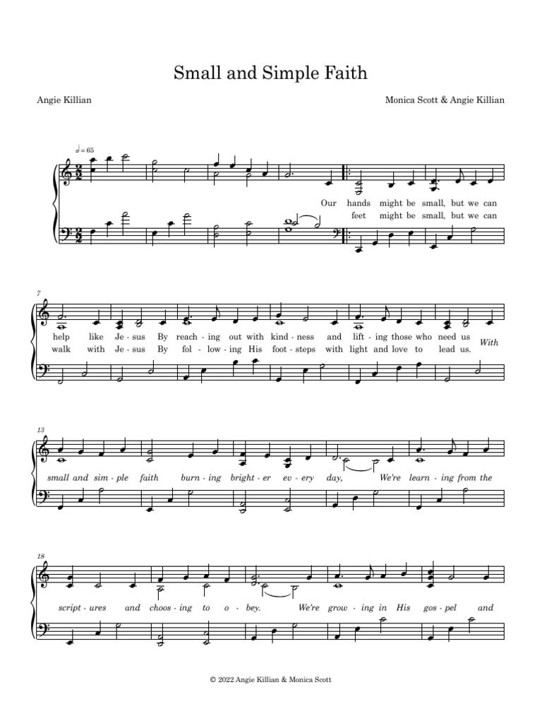 Small and Simple Faith - Primary | PDF