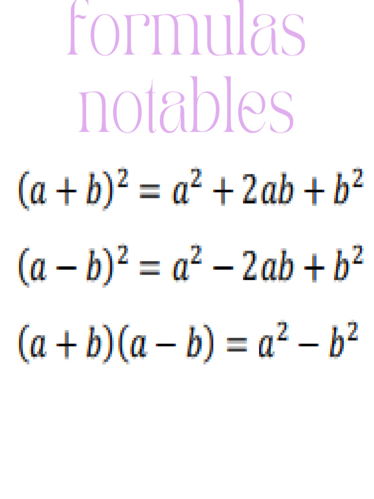 Formulas Notables | PDF