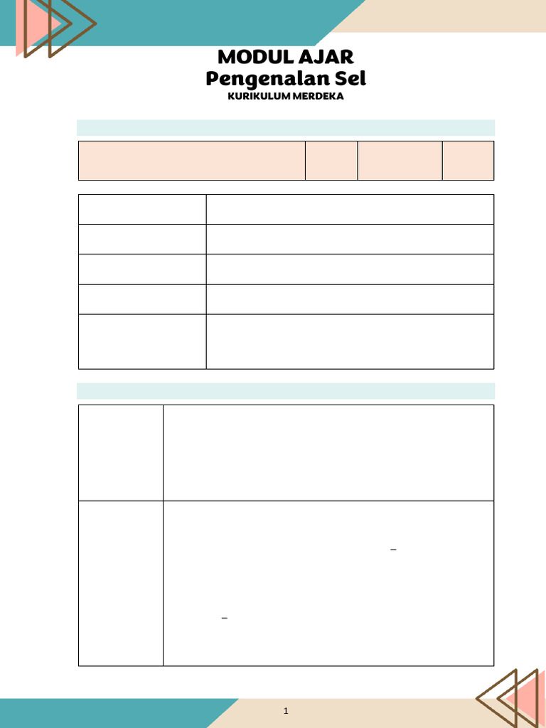 02 Modul Ajar Bab 1 Pengenalan Sel - Omi | PDF