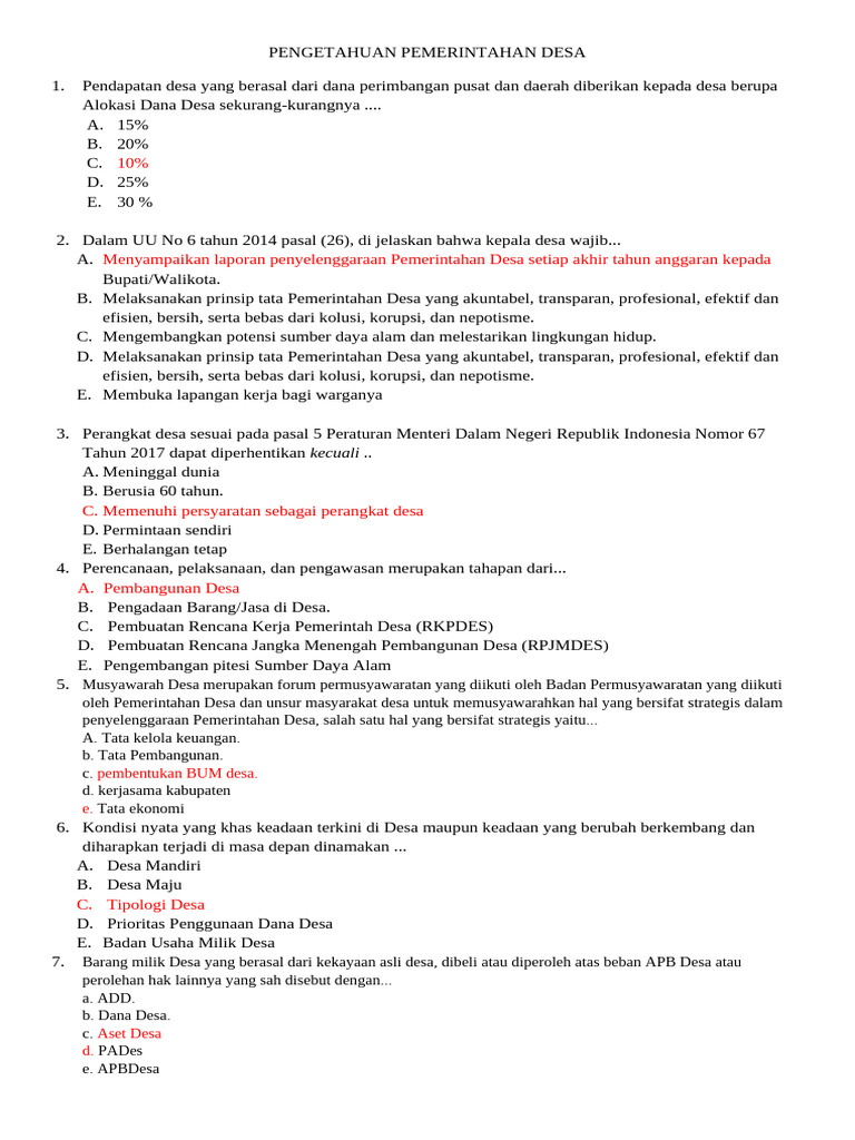 Pengetahuan Pemerintahan Desa | PDF