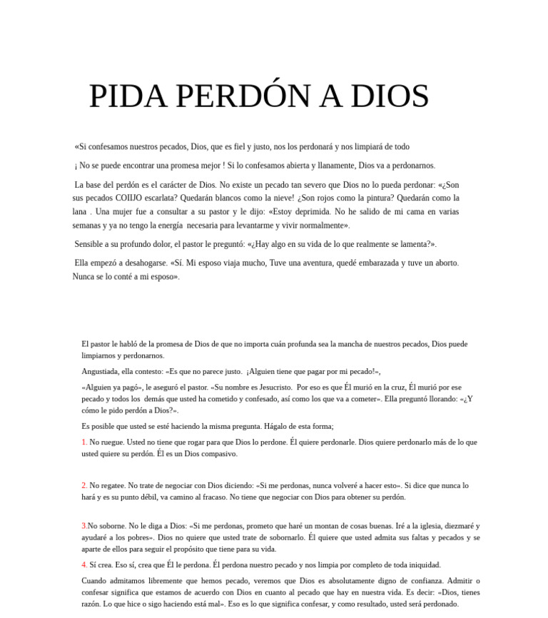 PIDA PERDÓN A DIOS Axel Cedeño . | PDF