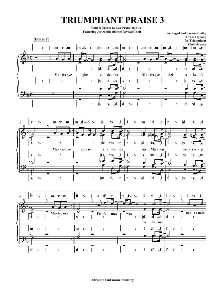 Triumphant Praise 3 (Ewe Praise) - Full Score | PDF
