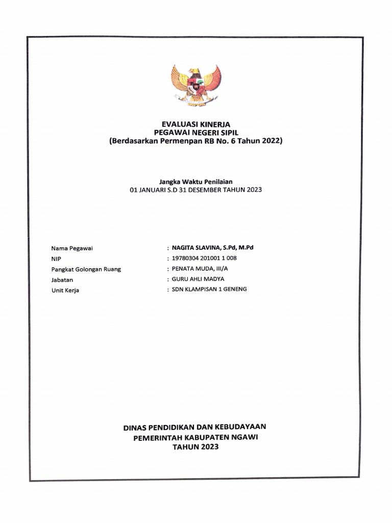 Contoh Lampiran Target SKP 2023 | PDF