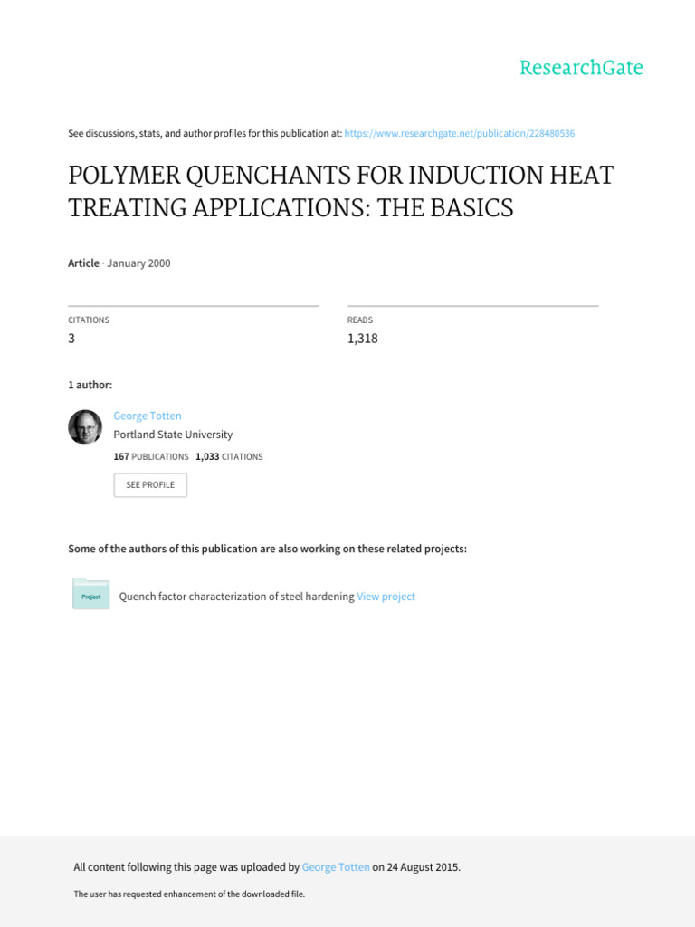 Polymer Quenchants For Induction Heat Treating App | PDF