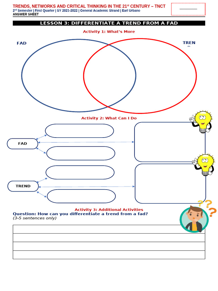 Lesson 3 Answer Sheet | PDF