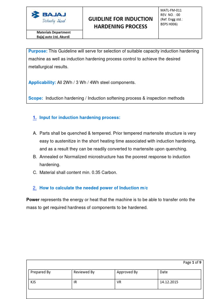 Guidlines For Induction Hardening | PDF