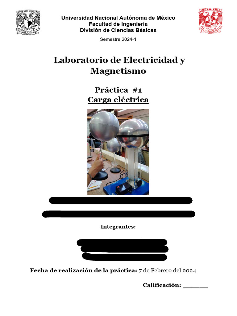 Practica 1, Lab Electricidad y Magnetismo UNAM FI | PDF