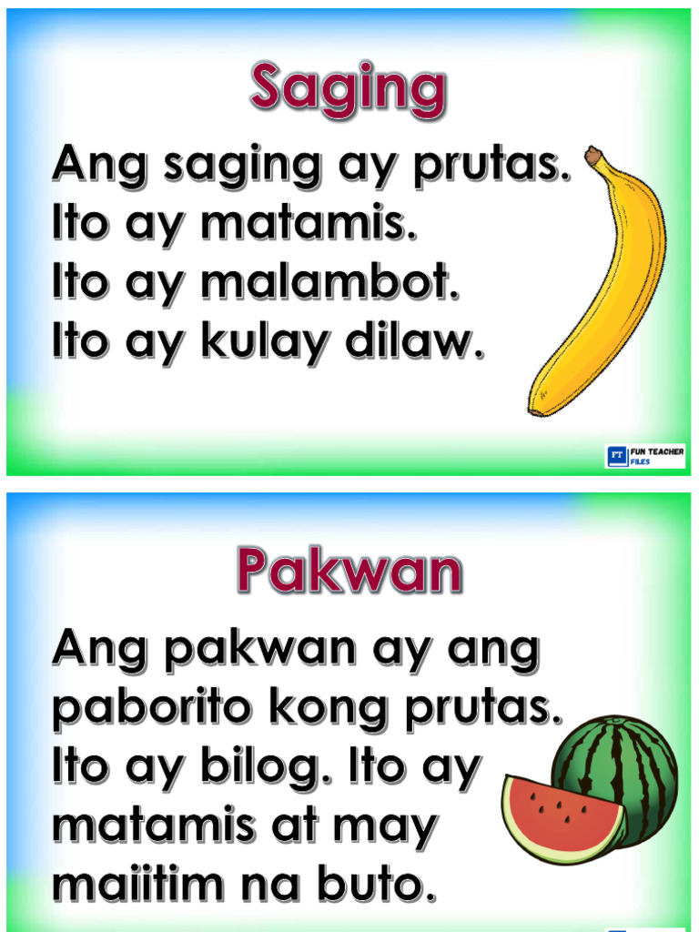 Filipino Reading Passages Set 7 | PDF