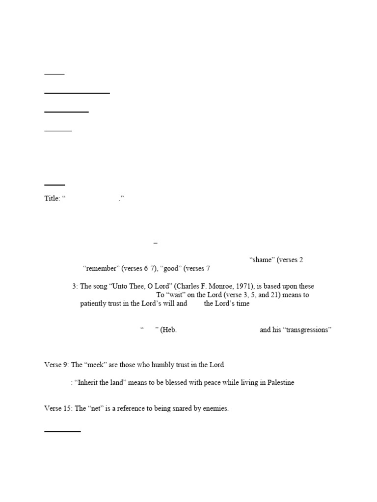 Psalm 25 | PDF