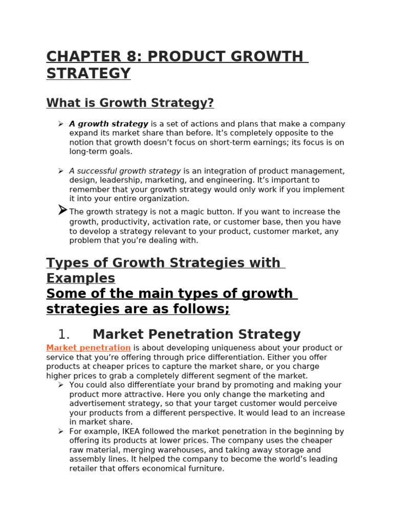 CHAPTER 8 Product Grwoth Strategy | PDF