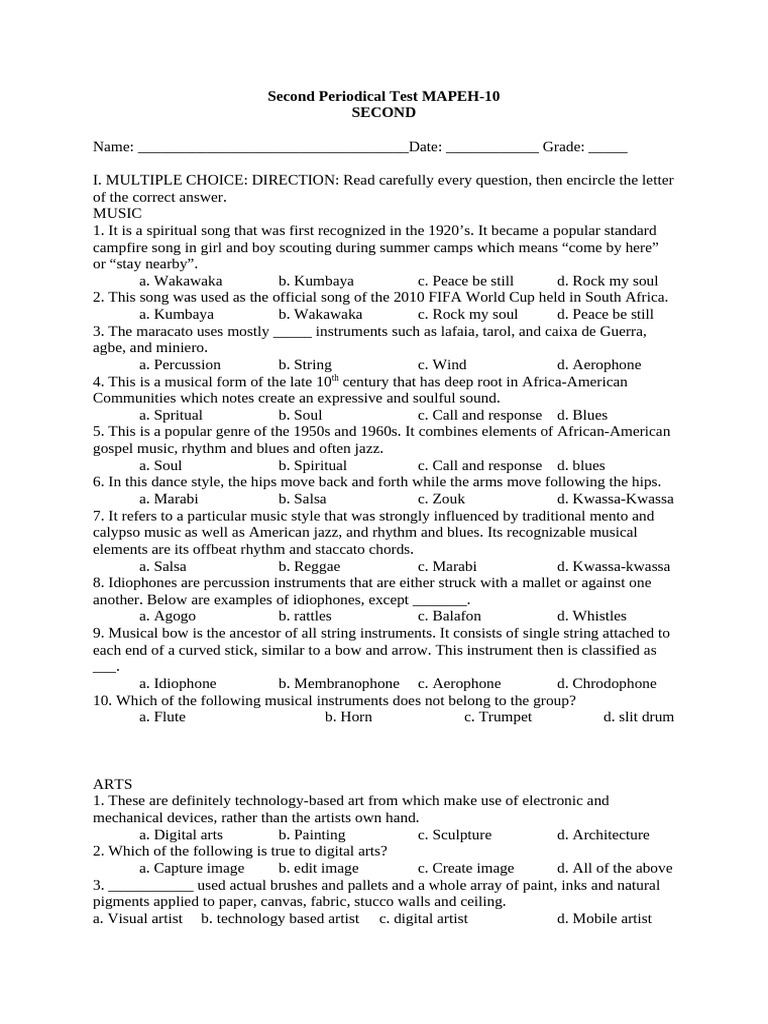 Mapeh 10 | PDF