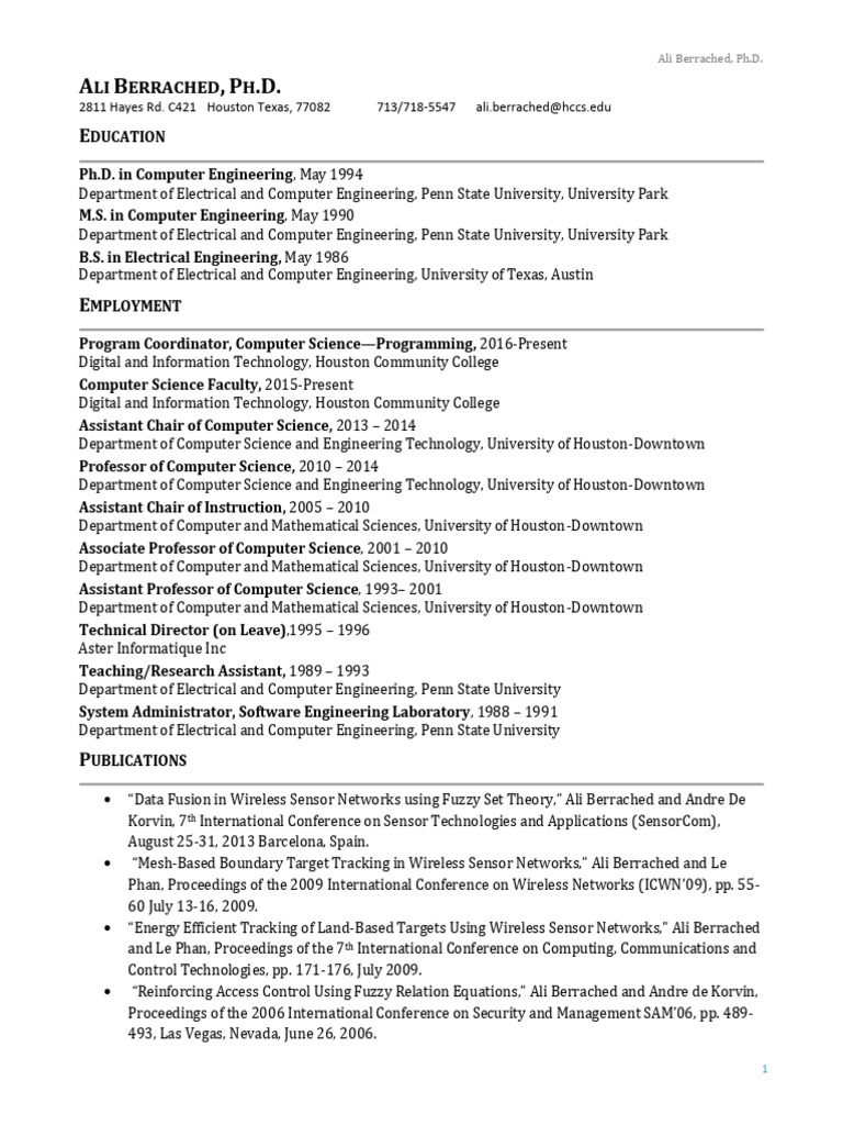 Ali Berrached Resume | PDF