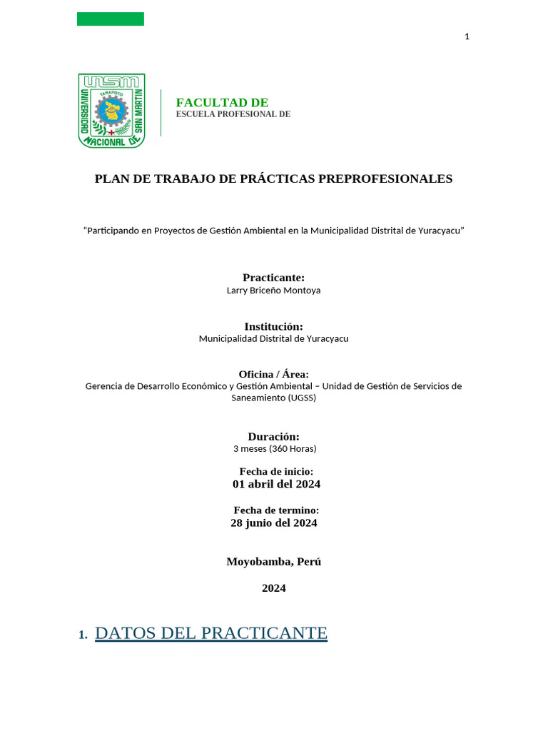 Plan de Practicas | PDF