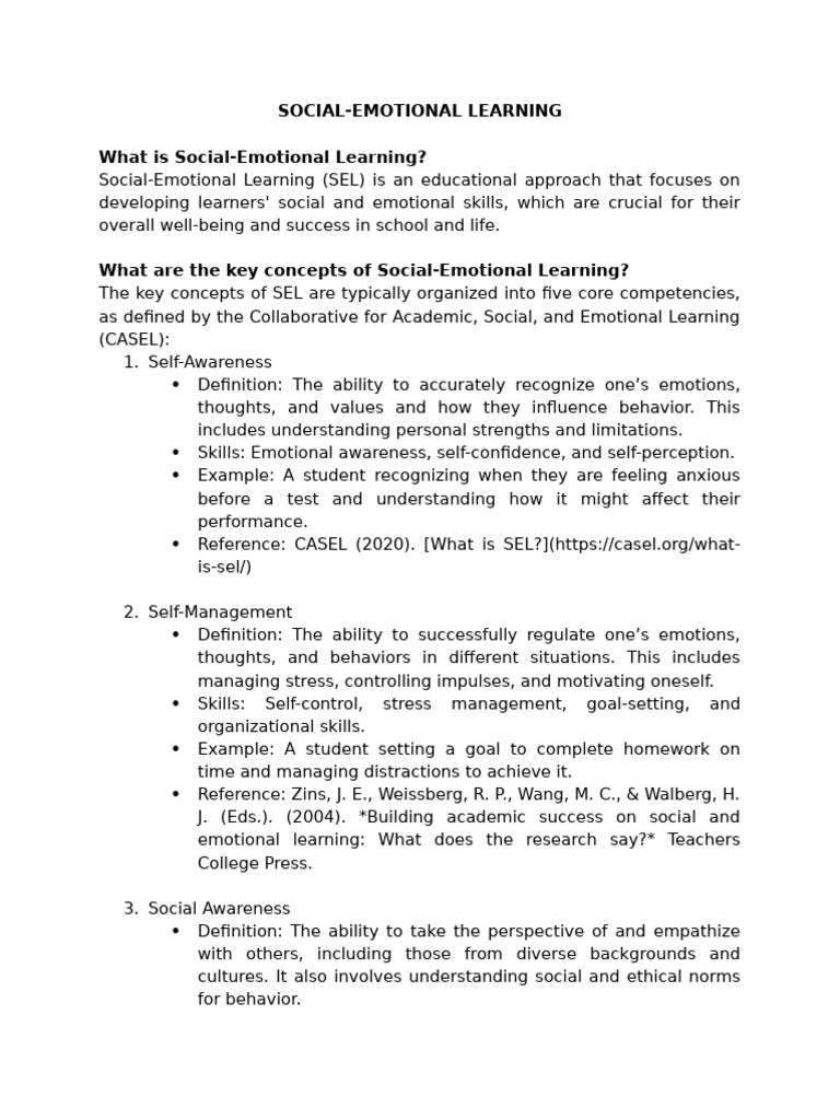 Social Emotional Learning | PDF