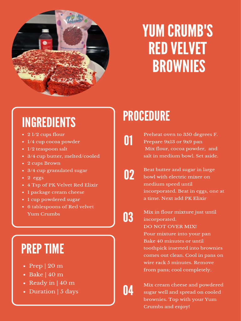 Yum Crumbs Red Velvet Brownies | PDF