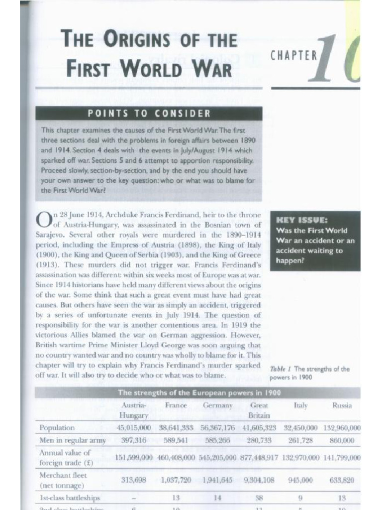 Origins of The First World War | PDF