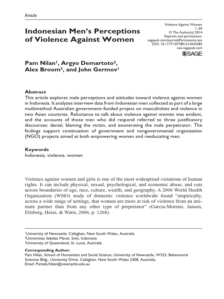 Indonesian Mens Perceptions of Violence Against Women | PDF
