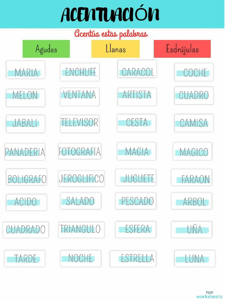 Acentuar Palabras | PDF