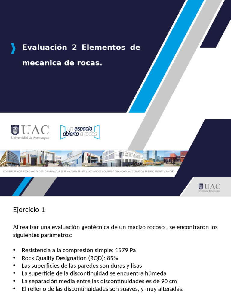 Evaluación 2 Meca de Rocas Ing Minas | PDF