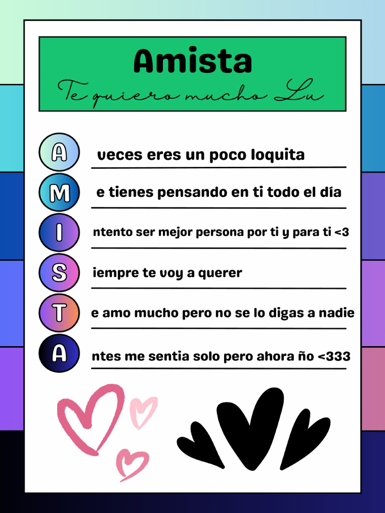 Friendship Acrostic Poem Activity Worksheet in Colorful Rainbow Style | PDF