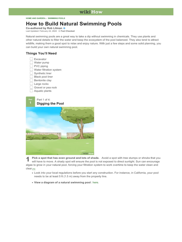 Build Natural Swimming Pools | PDF