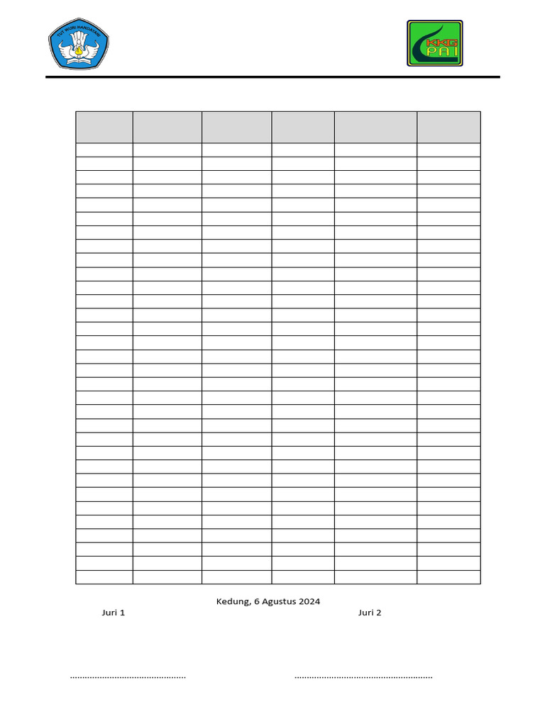 Format Penilaian Mapsi Kec 2024 Lengkap Oke | PDF