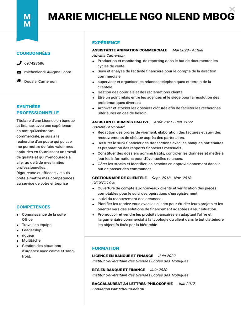 CV - Marie Michelle NGO NLEND MBOG | PDF