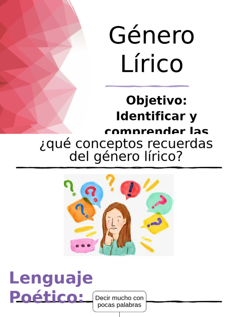 Género Lírico - PPT para Enseñanza Media | PDF