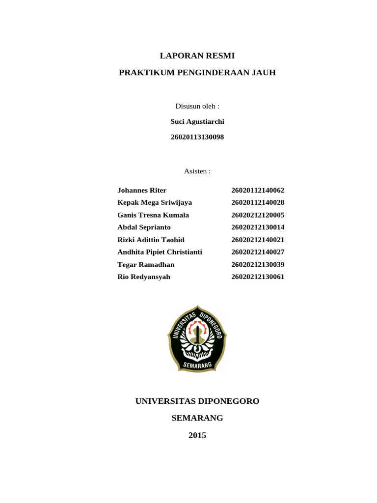 Laporan Resmi Inderaja Softcover | PDF