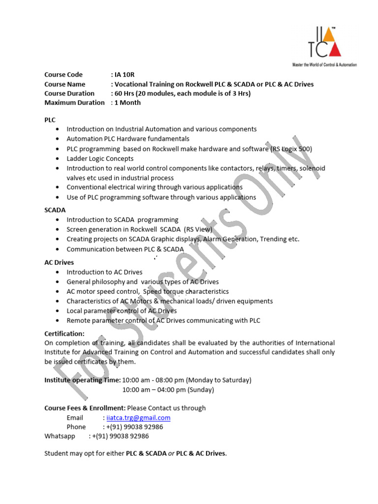 Course Name - IA10R | PDF Course Name - IA10R | PDF
