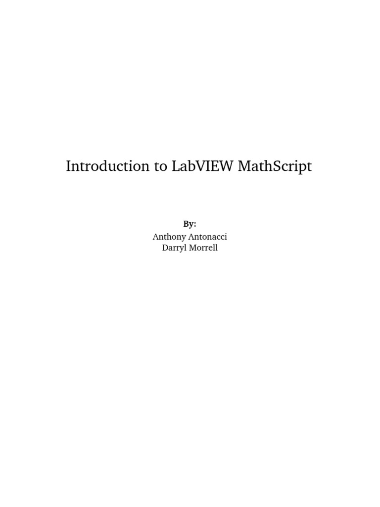 Introduction To Labview Math Script Download Free Pdf Control Flow Scripting Language