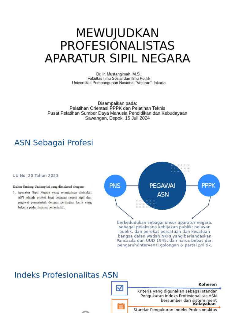 Mewujudkan Profesionalitas ASN | PDF