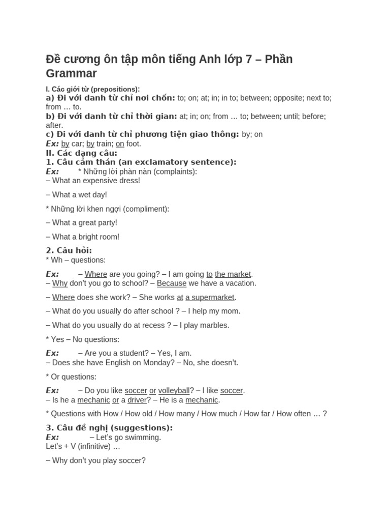 De Cuong On Tap + Bai Tap TH Lop 7 HK2 | PDF