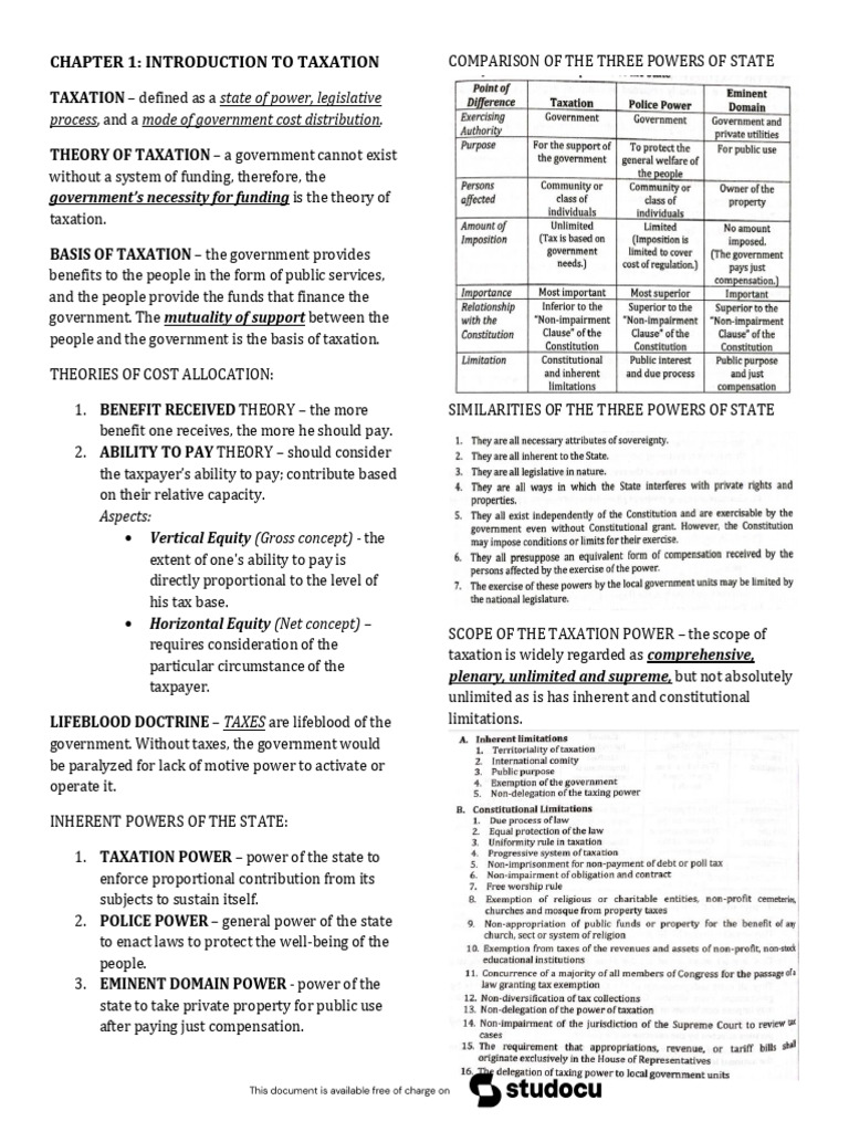 Introduction to Taxation Principles | PDF | Taxes | Taxation In The ...