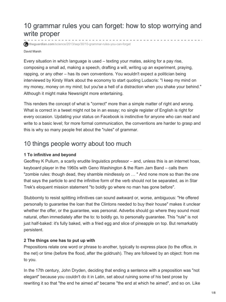 10 Grammar Rules | PDF