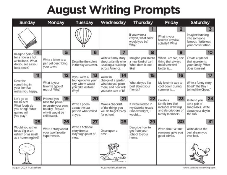 Writing Calendar | PDF