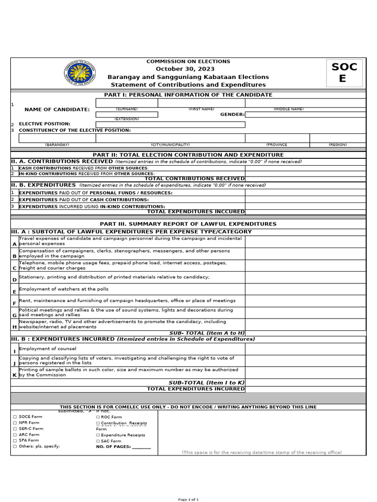 Soce2023bskeforms Form1 | PDF
