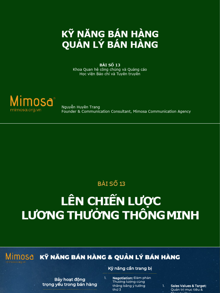 Part 19 - Sales Course by Ms. Trang Mimosa | PDF