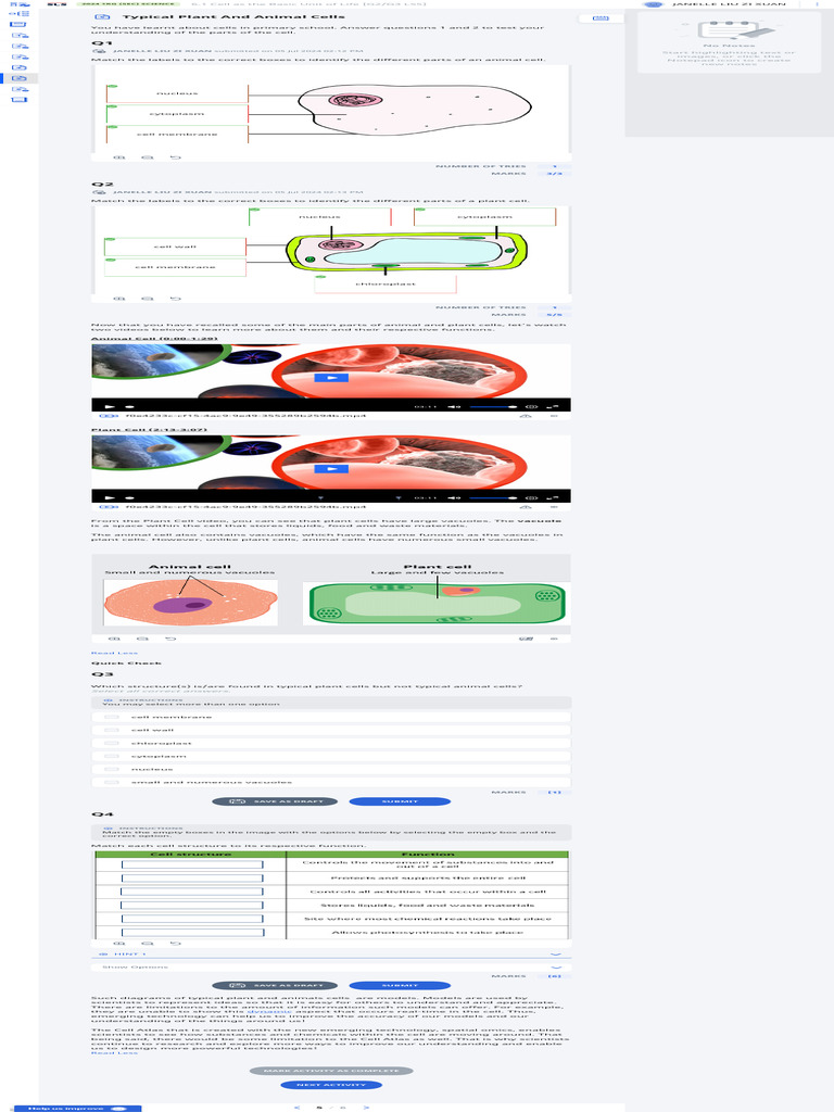 6.1 Cell As The Basic Unit of Life (G2G3 LSS) | PDF