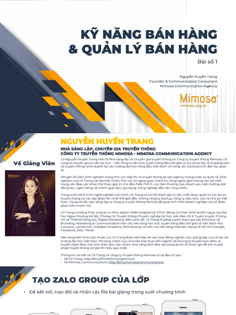 Part 1 - Sales Course by Ms. Trang Mimosa | PDF | Vietnam