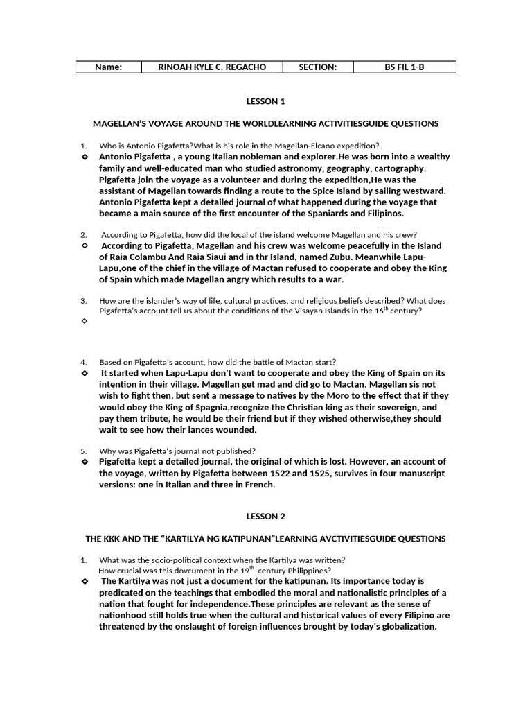 Lesson 1 Magellan 2 | PDF