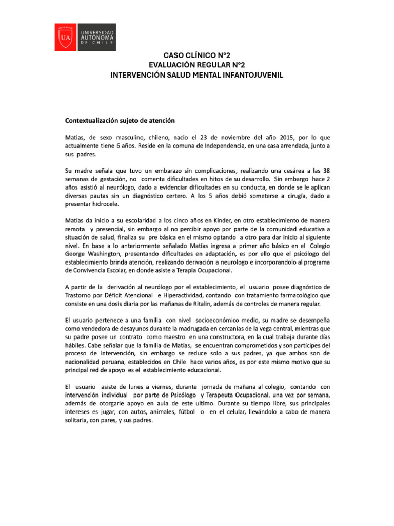 Caso N°2 - TDAH | PDF