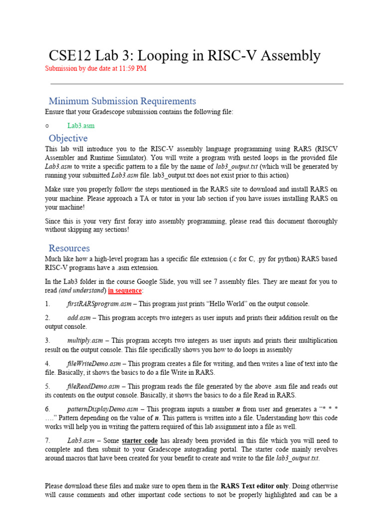 Lab3 Description Summer Rev1 | PDF