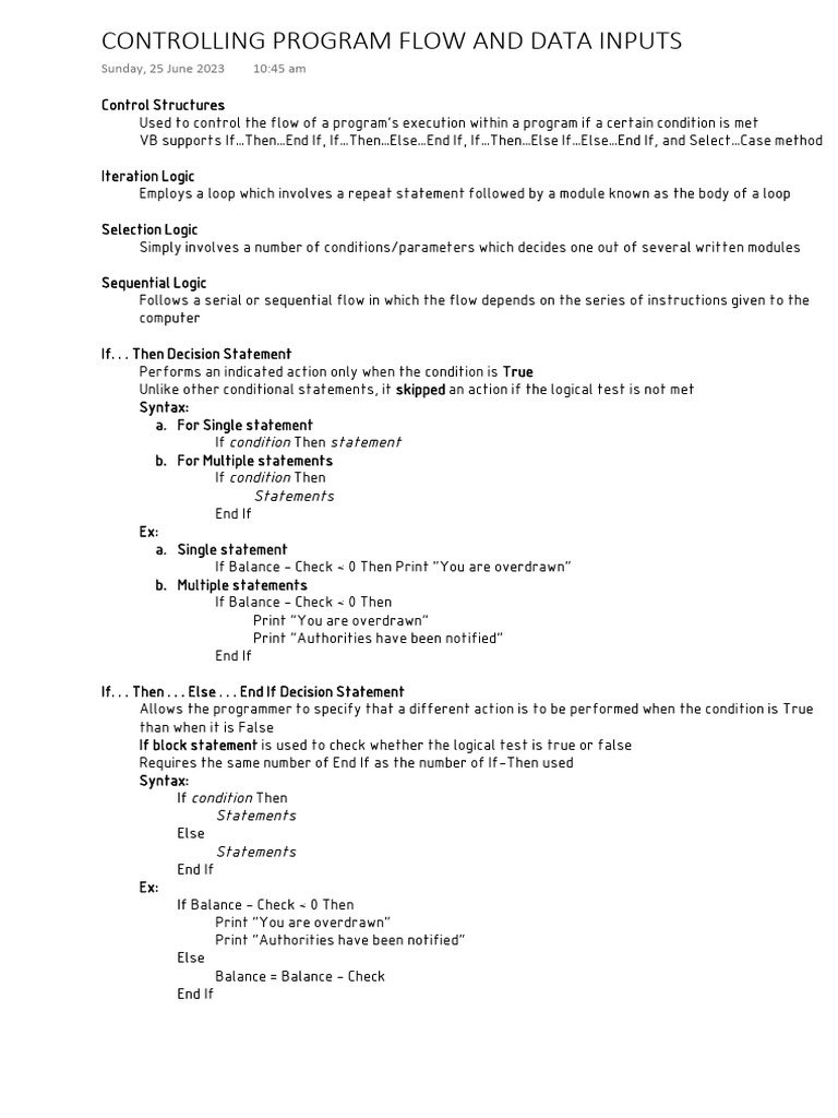 Visual Basic - Module 3 - Course Packet 2 | PDF