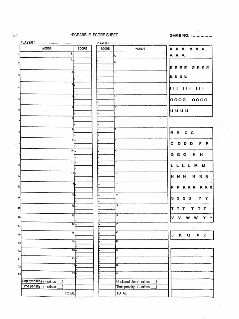 Scoresheet | PDF