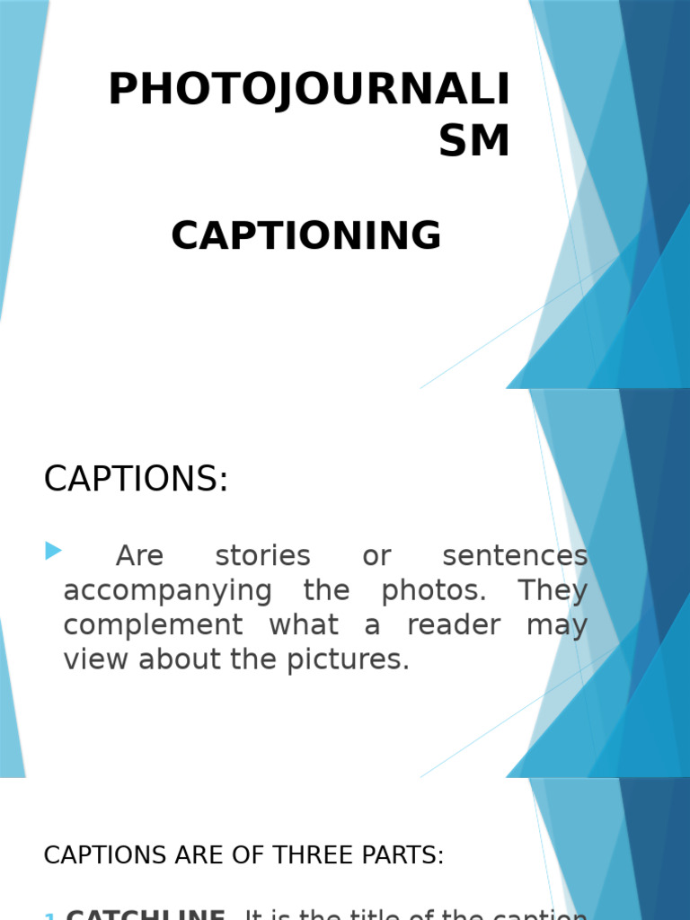 Photojournalism Captioning | PDF