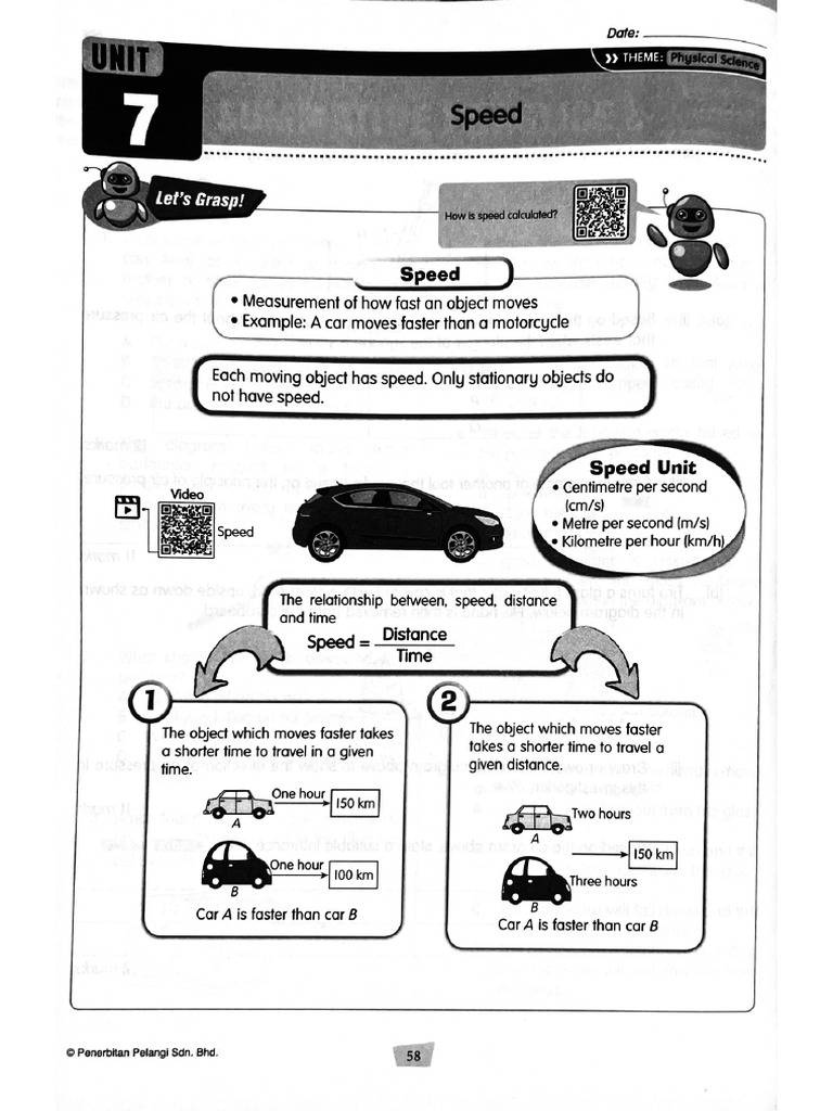 Science Year 6 - Chapter 7 - Speed | PDF