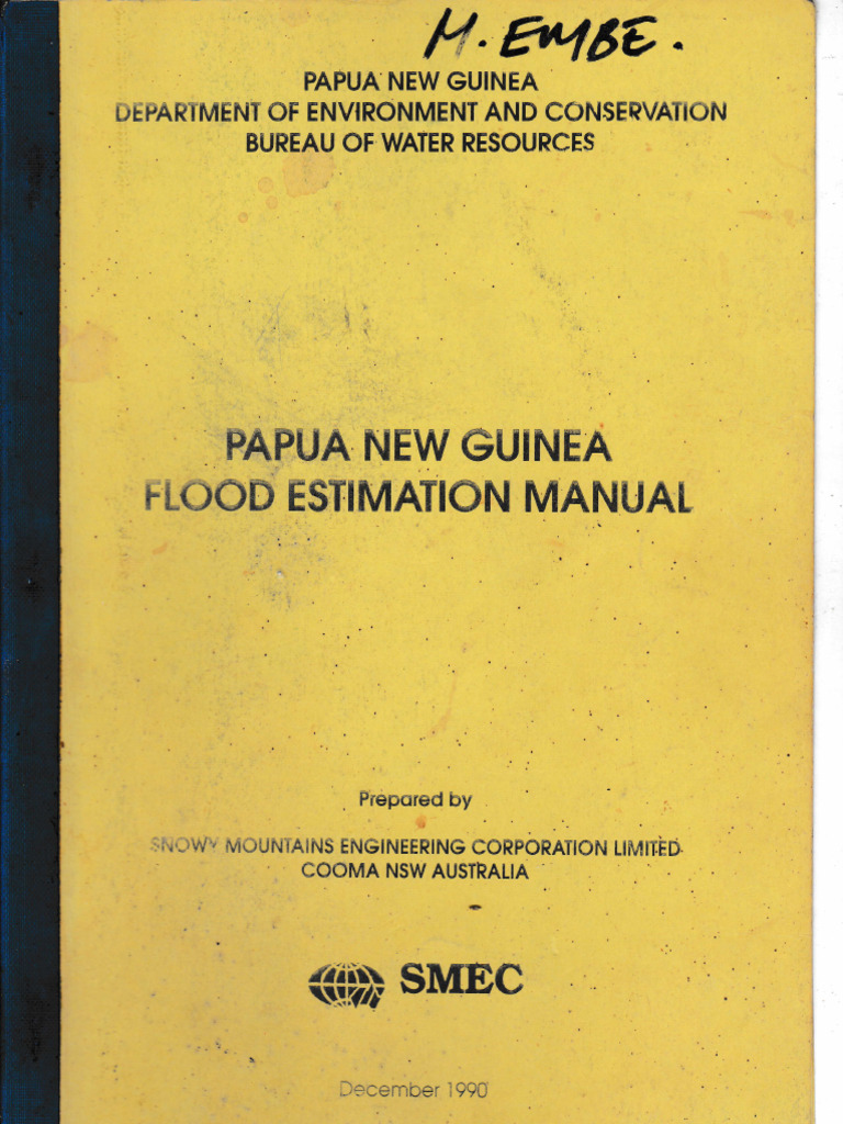 PNG Flood Estimation Manual by SMEC 1990-1 | PDF